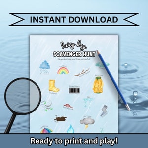 Rainy Day Scavenger Hunt, Outdoor Activities for Kids, Rainy Day ...