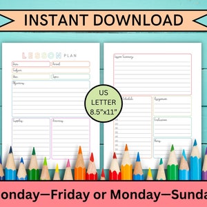 Lesson Plan Printable, Lined Daily Lesson Planner, Teaching Plan Sheet ...