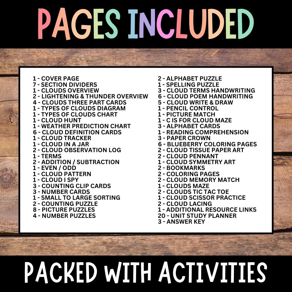 Clouds Unit Study, Science Study Unit, Cloud Unit Study, Homeschool ...