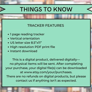 Reading Tracker Printable, Reading Log for Adults or Kids, Reading Log ...