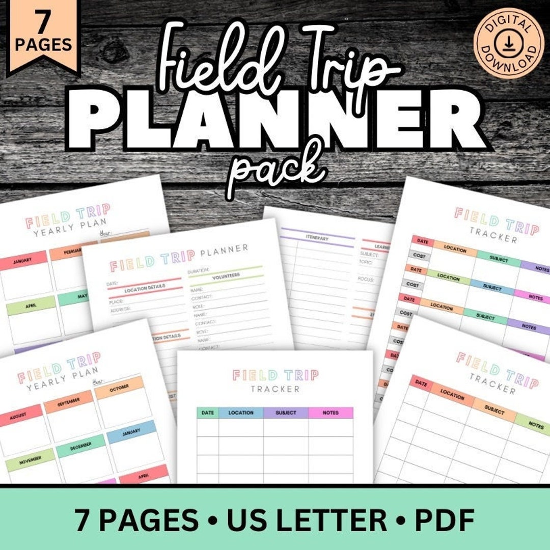 Field Trip Planner Pack Printable, PDF Plan a Field Trip, Teacher Plan ...