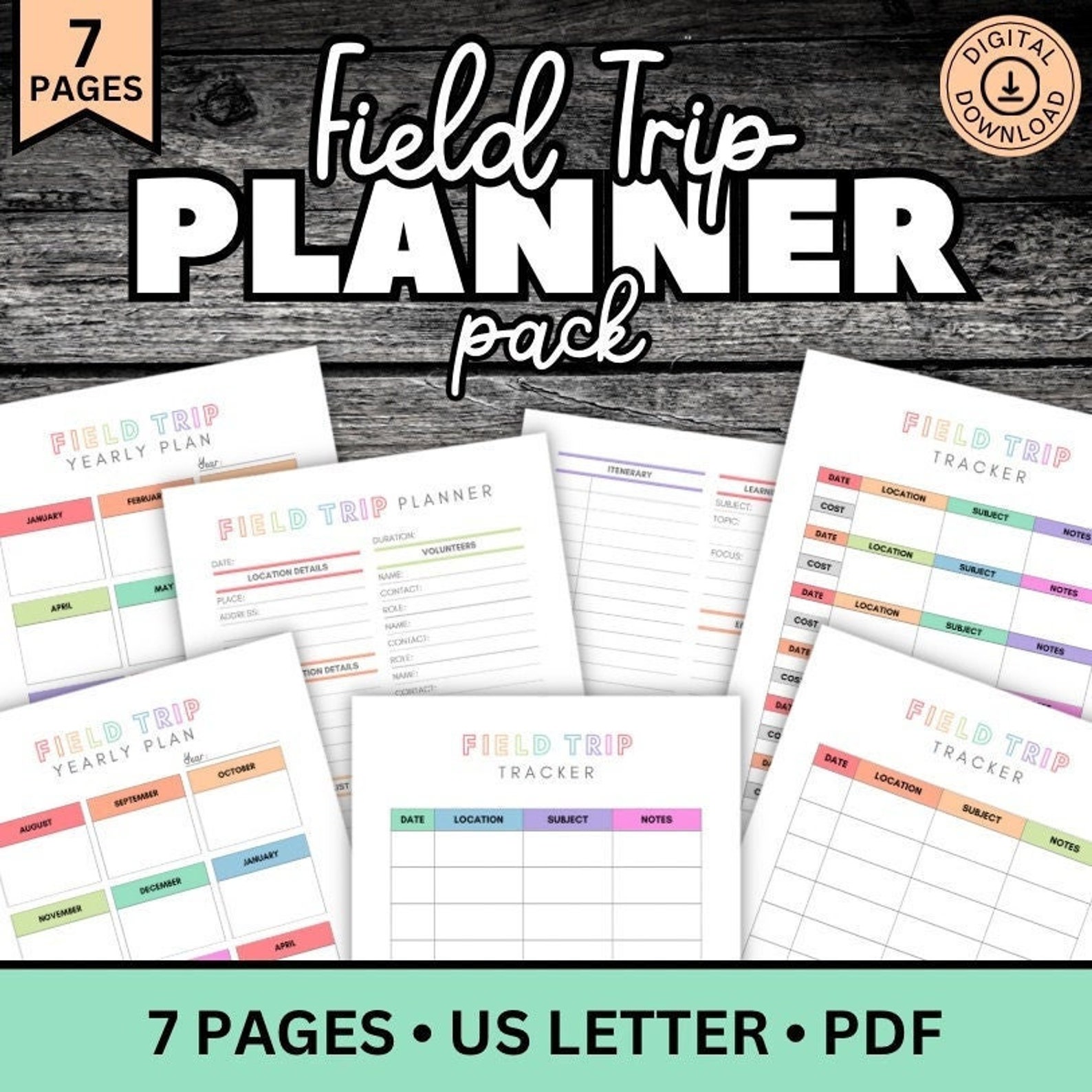 Field Trip Planner Pack Printable, PDF Plan a Field Trip, Teacher Plan ...