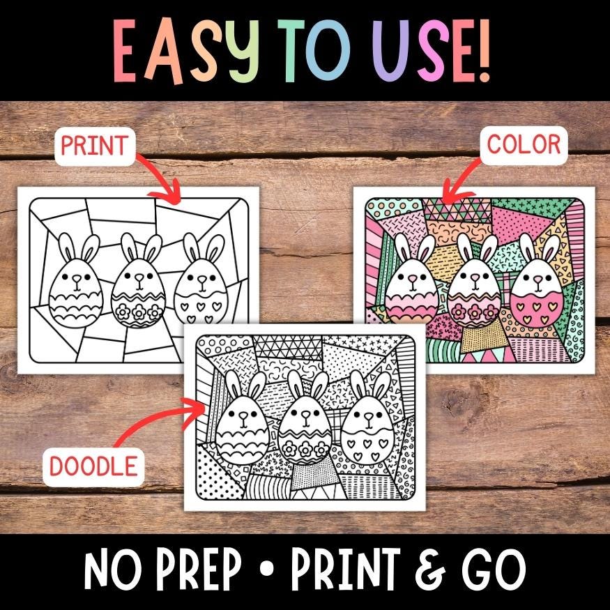 EASTER Coloring Pages, Easter Coloring Sheets, Pop Art Coloring Pages ...