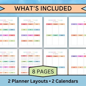 School Planner Printable Year at a Glance Homeschool - Etsy