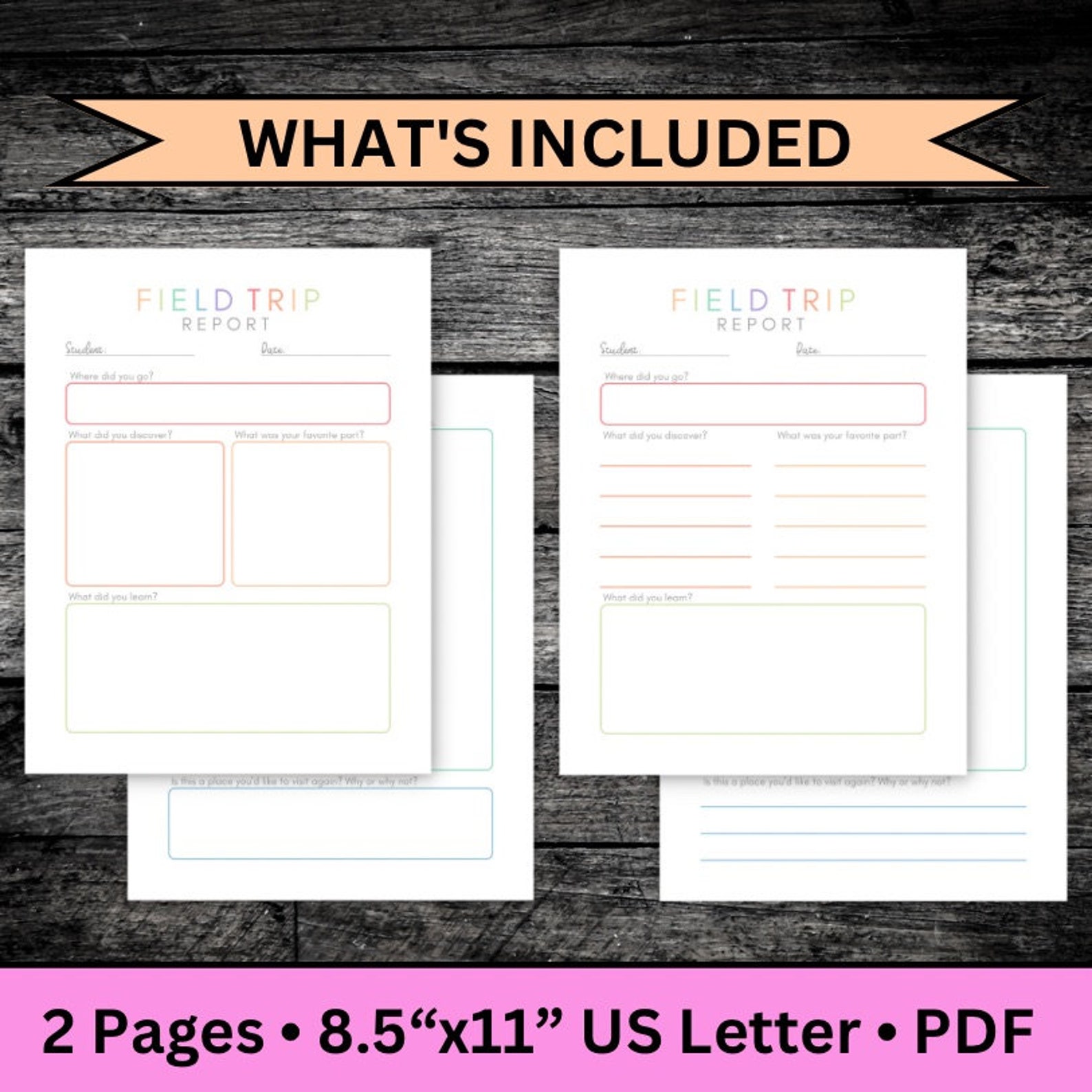 Field Trip Report, Field Trip Log, Field Trip Journal, School Field ...