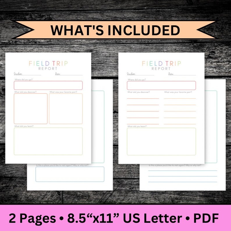 Field Trip Report, Field Trip Log, Field Trip Journal, School Field ...