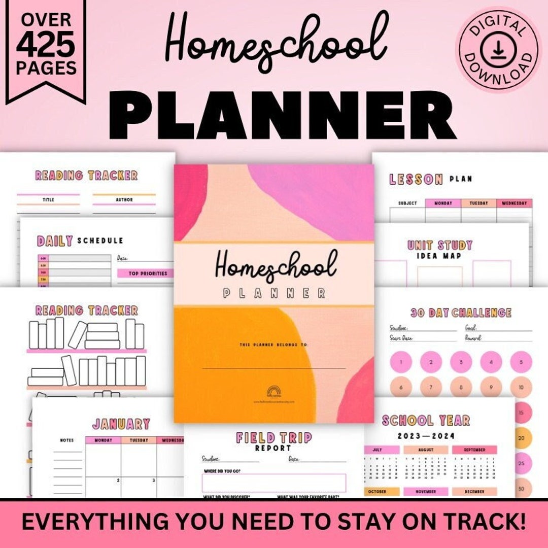 Homeschool Planner Printable, Homeschool Planner, 2024 2025, Homeschool ...