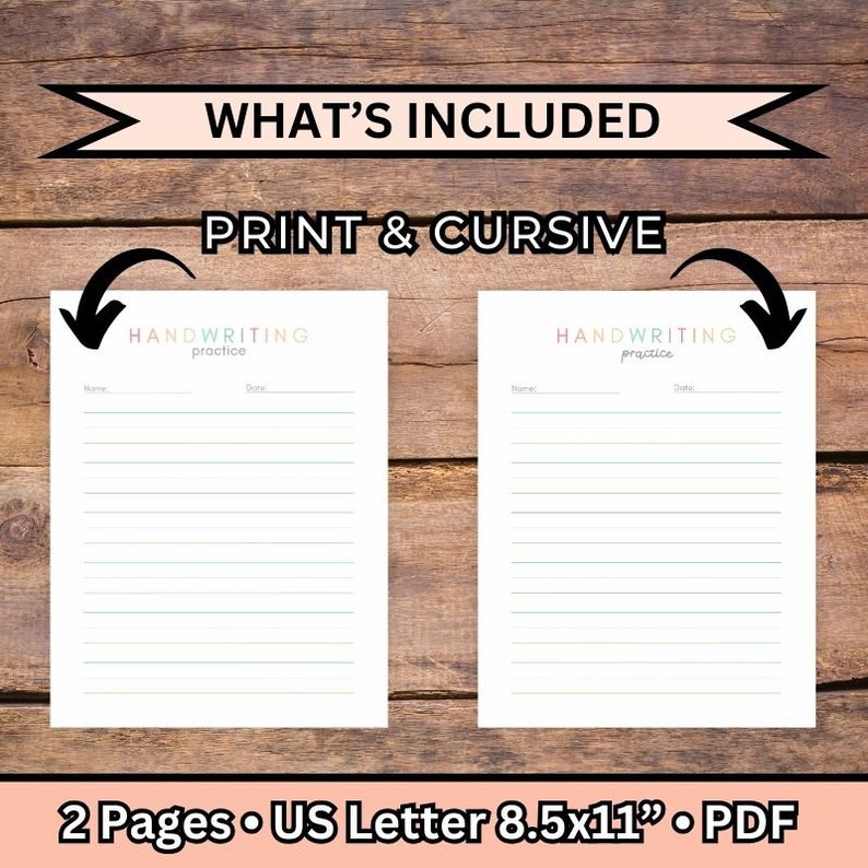 Handwriting Worksheets for Preschool, Kindergarten, 1st Grade, Writing ...