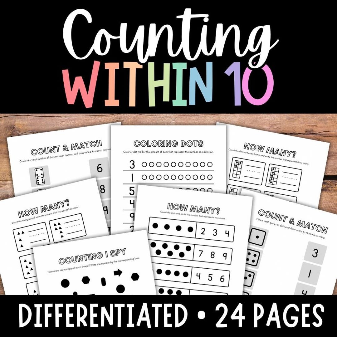 Counting Worksheets, Kindergarten Math Worksheets, Preschool Number ...