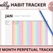 Printable Monthly Habit Tracker 12 Month Habit Tracker Printable - Etsy