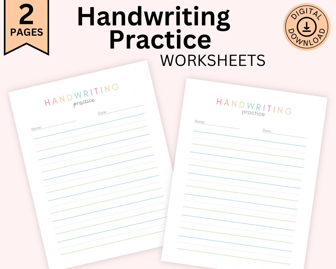Handwriting Worksheets for Preschool, Kindergarten, 1st Grade, Writing ...