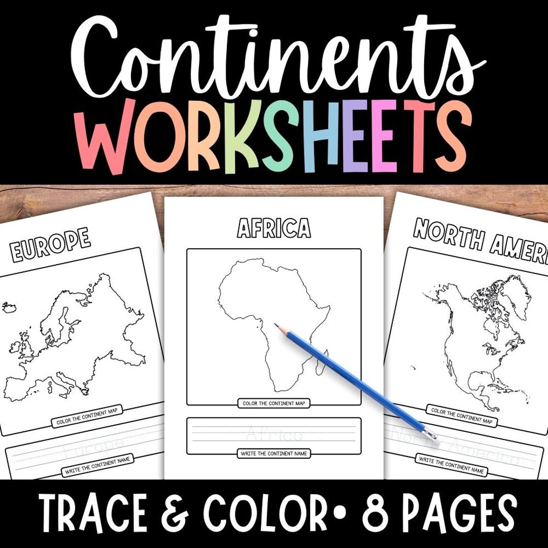 Continents Worksheets, Continents Coloring Pages, Continent Name ...