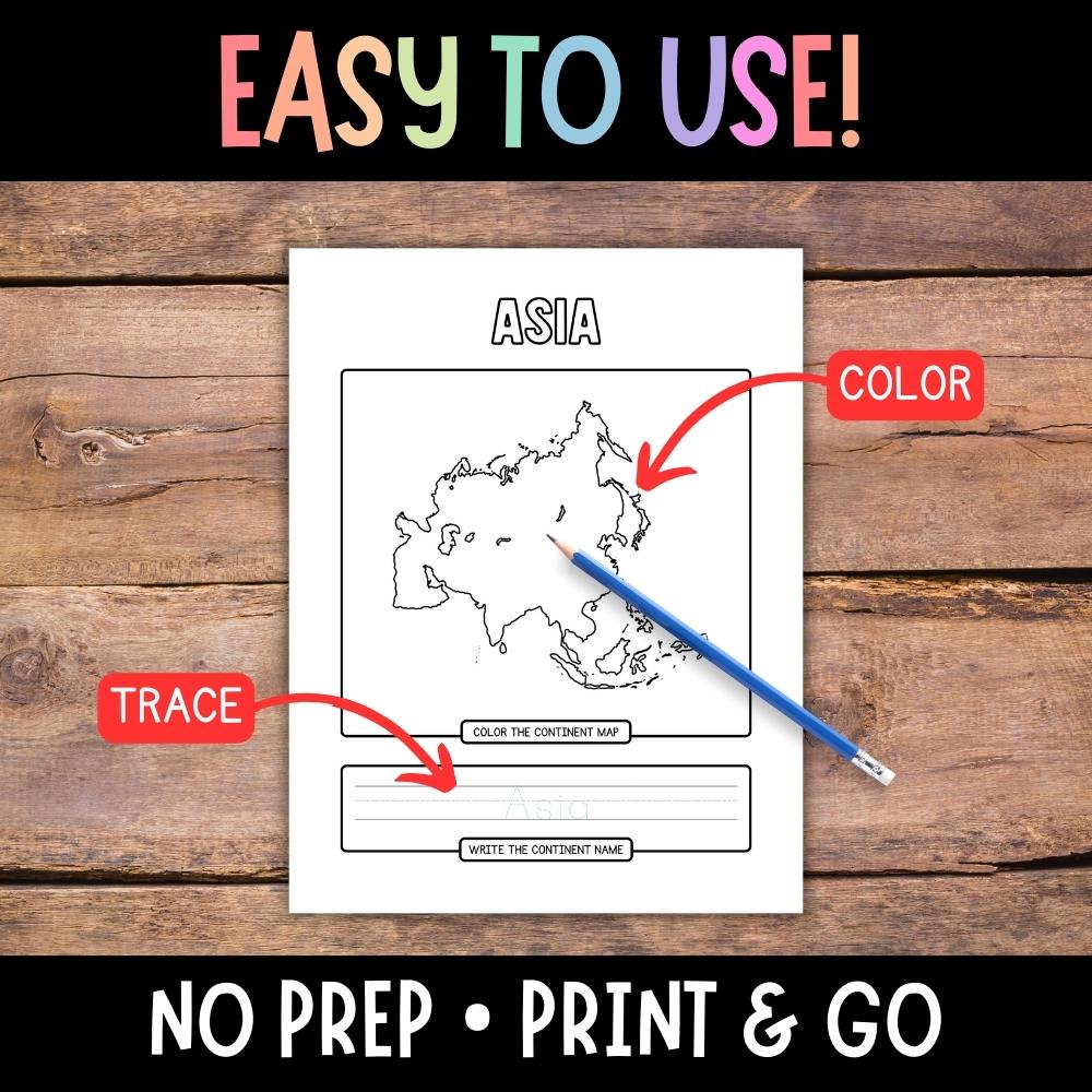 Continents Worksheets, Continents Coloring Pages, Continent Name ...