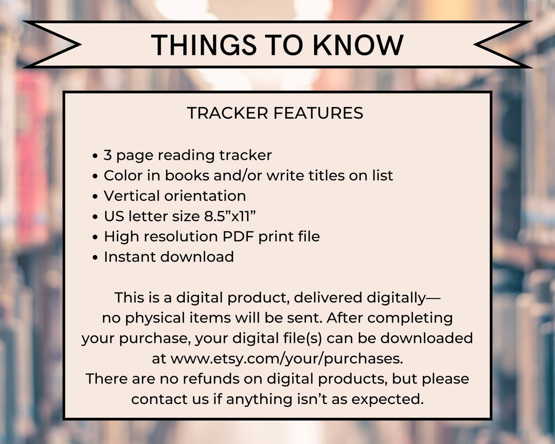 Book Reading Tracker Printable, Reading Log for Adults or Kid, Reading ...