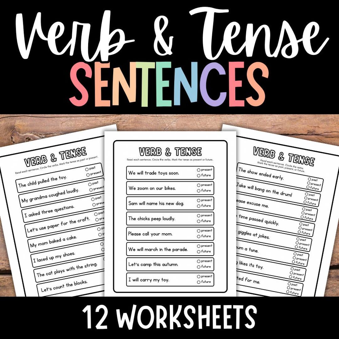 Verb Tense Worksheet Parts of Speech Verb Sentence Activity Past ...