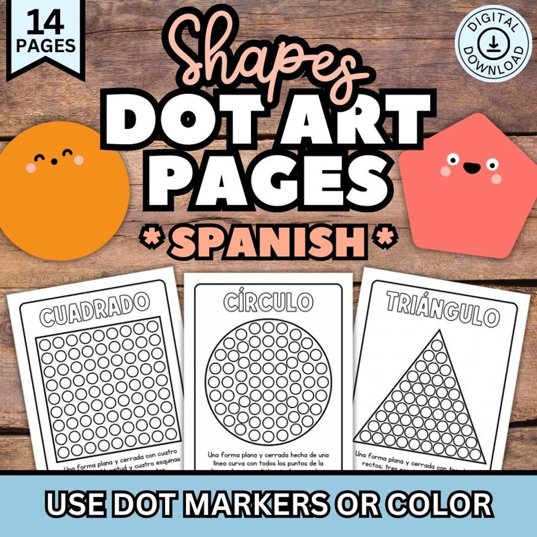 SPANISH Shapes Dot Art, ESPAÑOL Shape Dot Marker, Shapes Activity Pages ...