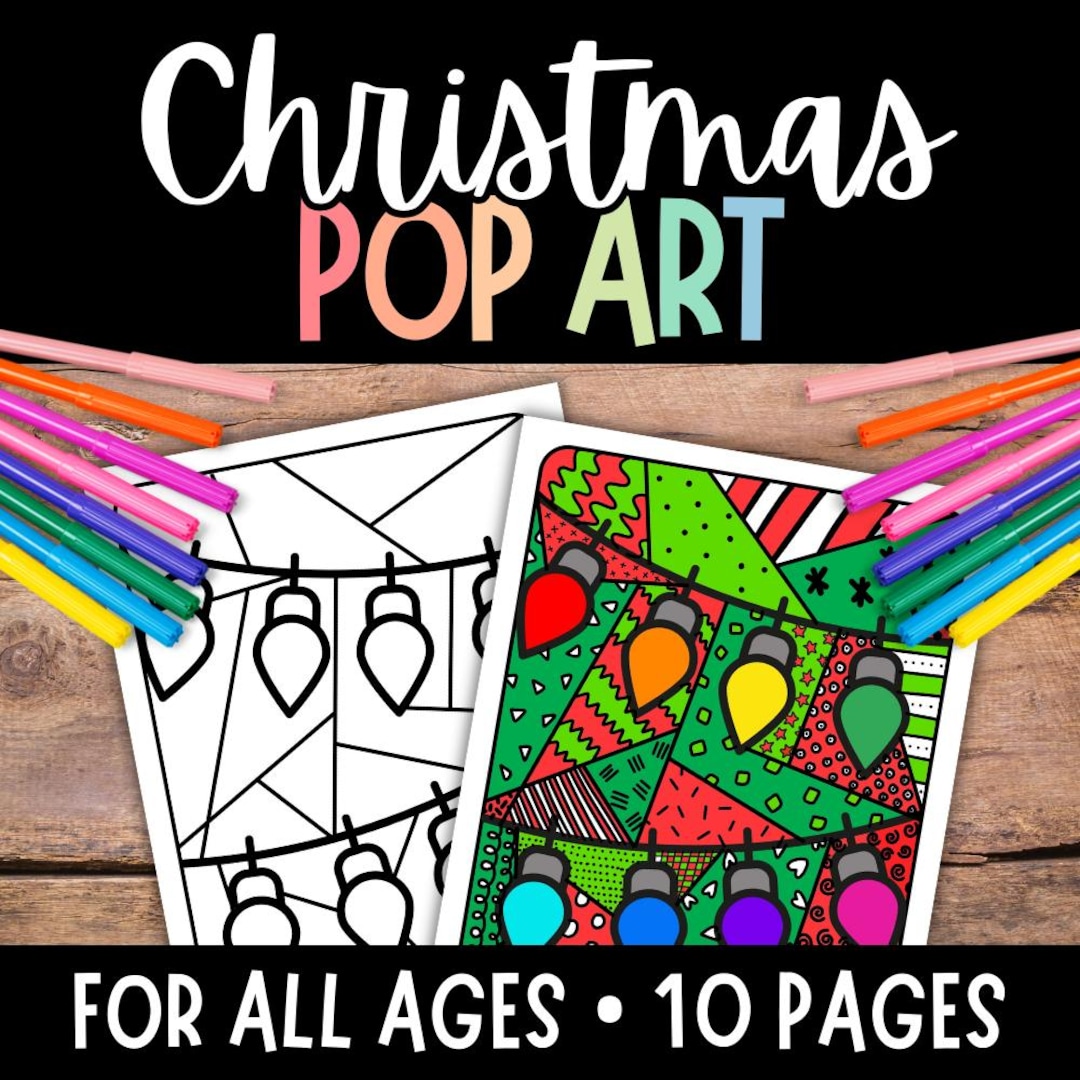 Christmas Coloring Pages, Christmas Pop Art, Holiday Coloring, Xmas ...