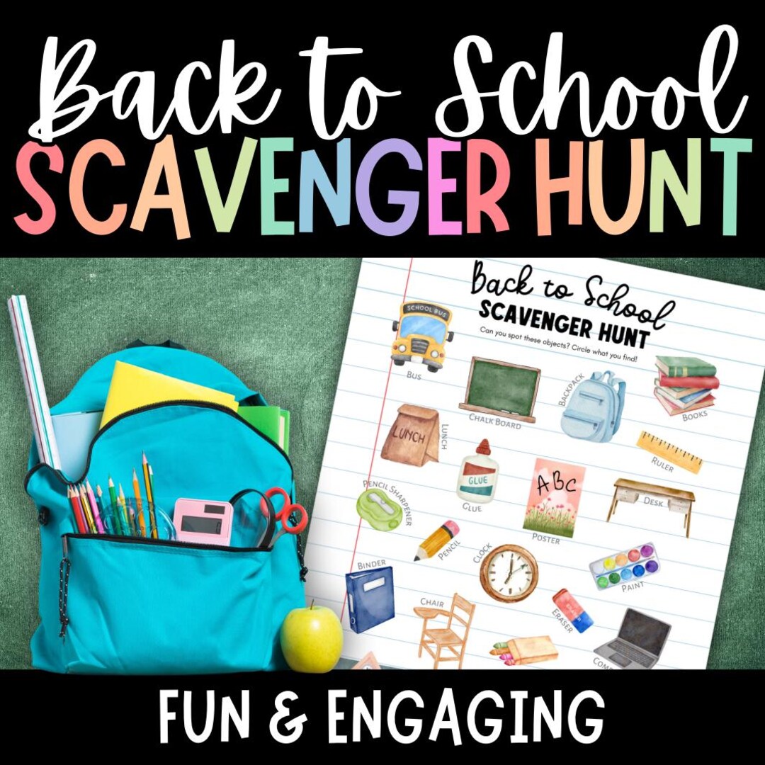 Back to School Scavenger Hunt Game: Icebreaker Activity (PDF Download ...