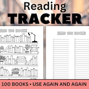 Book Reading Tracker Printable, Reading Log for Adults or Kid, Reading ...
