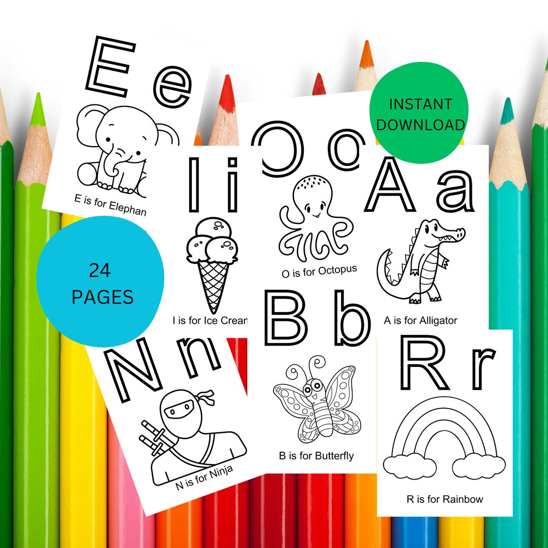 Pages de coloriage de lettrage A B C pages de couleur - Etsy France