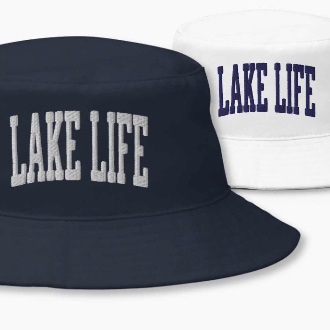 Embroidered Lake Life Bucket Hat, Custom Embroidery Hat for Lake Lover ...