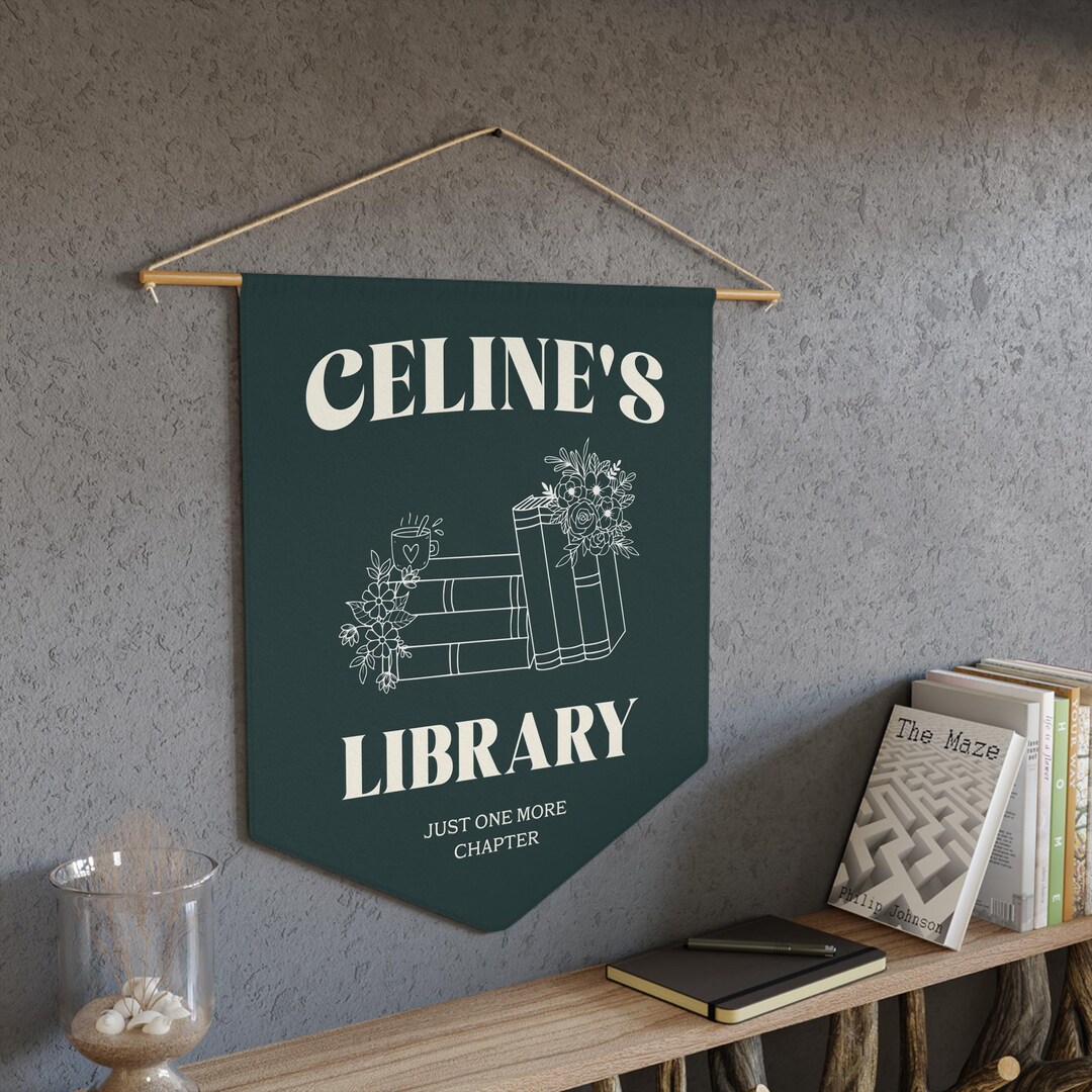 Personalized Library Sign Decor for Book Nook, Custom Name Library ...