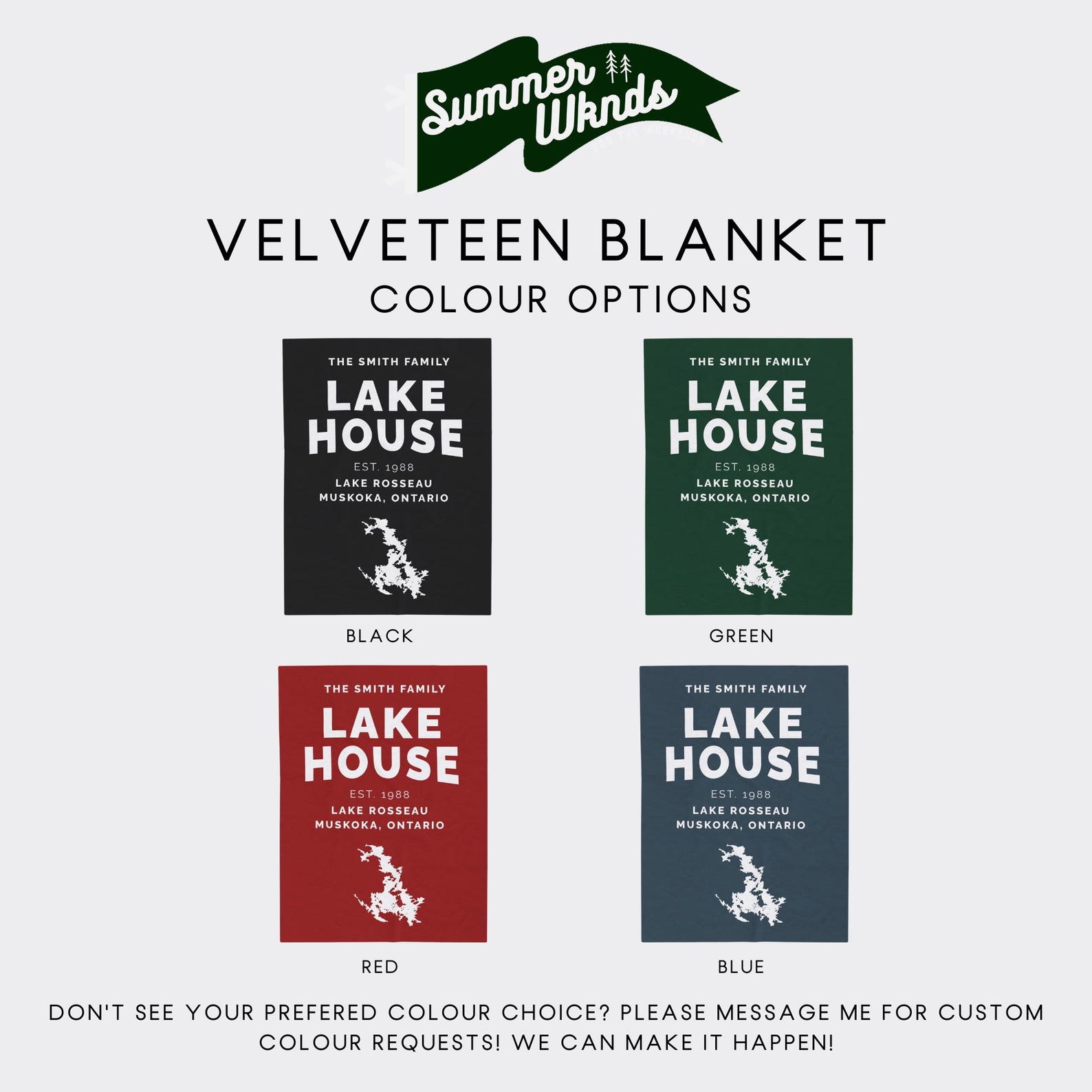 Personalized Family Lake House Map Blanket: Custom Fleece Minky Decor ...