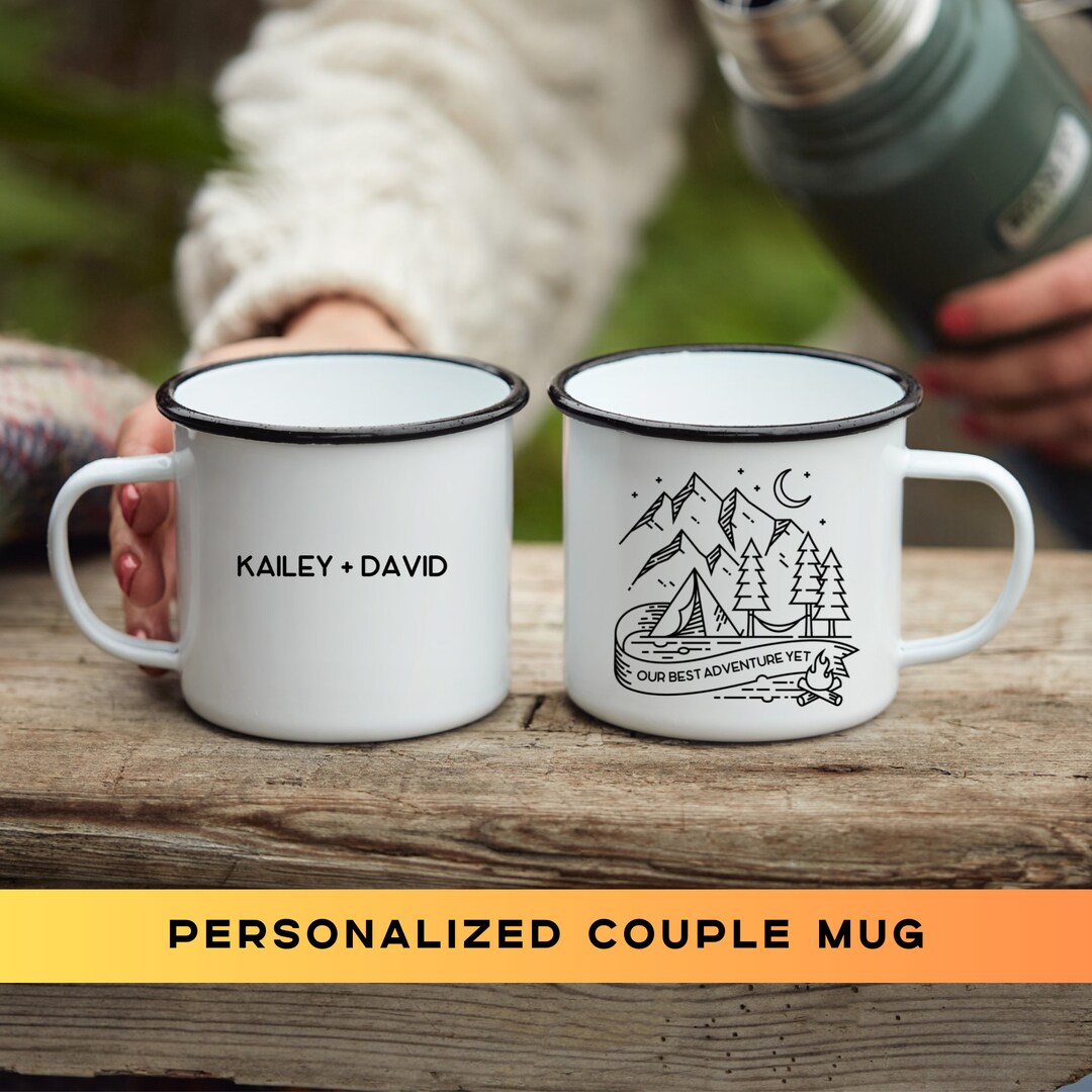 Personalized Couple Mug, Engagement or Wedding Gift for Campers, Custom ...