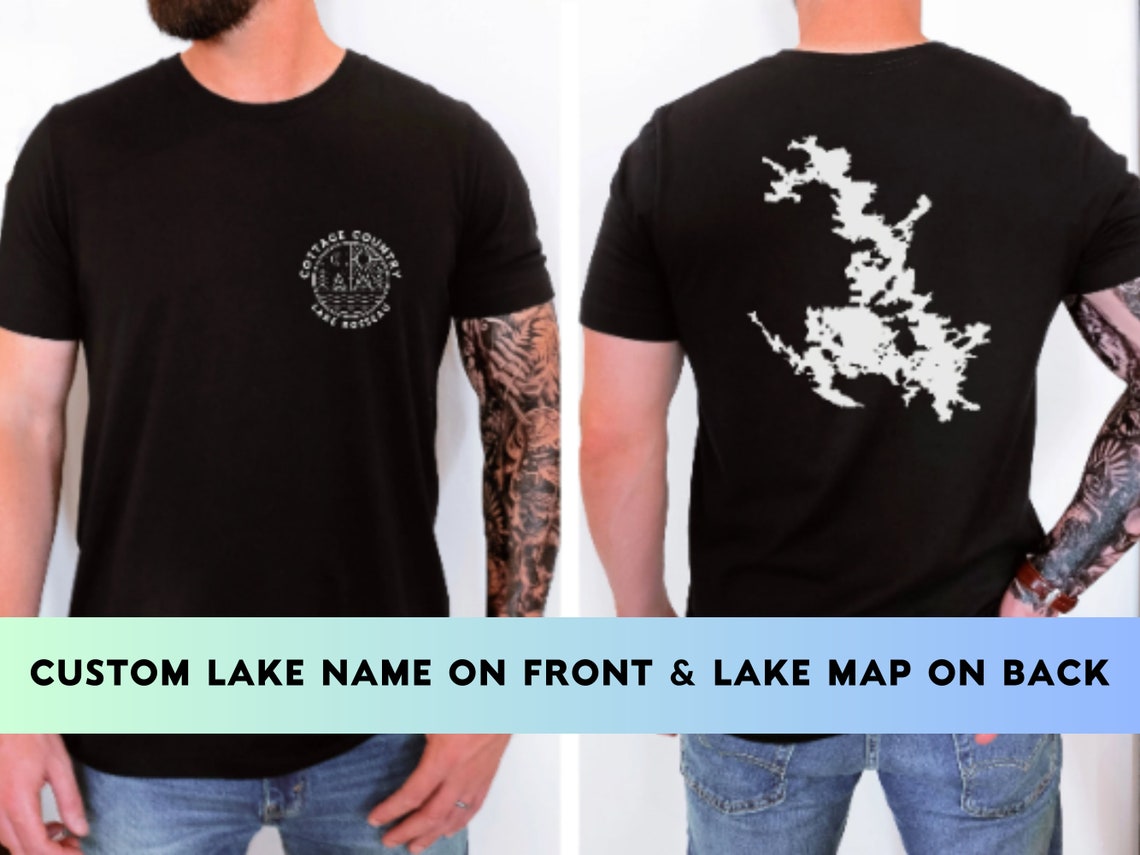 Custom Lake Map T-shirt: Cottage Country Lake Life Apparel - Etsy