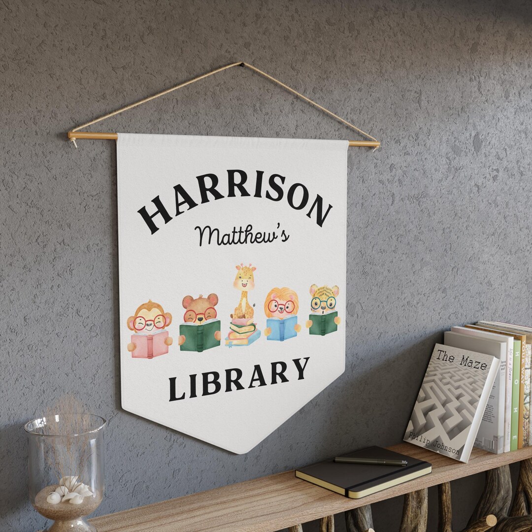 Personalized Name Library Sign for Kid's Room, Children's Custom Name ...