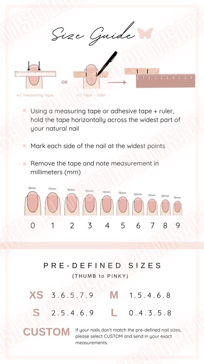 Guide on Measurments/length/shape for Your Nails: Free Guide, DO NOT ...