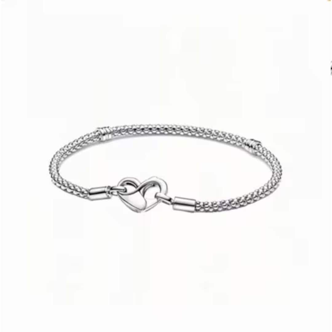 Pandora Charm Pandora Bracelet Heart Studded Chain Bracelet - Etsy