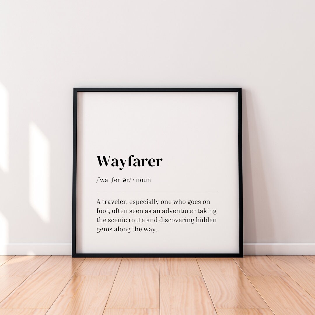 Travel Definition Printable Art Set Wanderlust, Wayfarer, Traveller ...