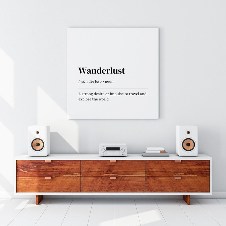 Wanderlust Definition Printable Art Minimalist Travel Quote Digital ...