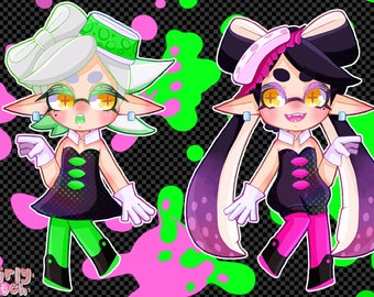 Squid Sisters Concert Poster Artist Print Illustration Splatoon - Etsy