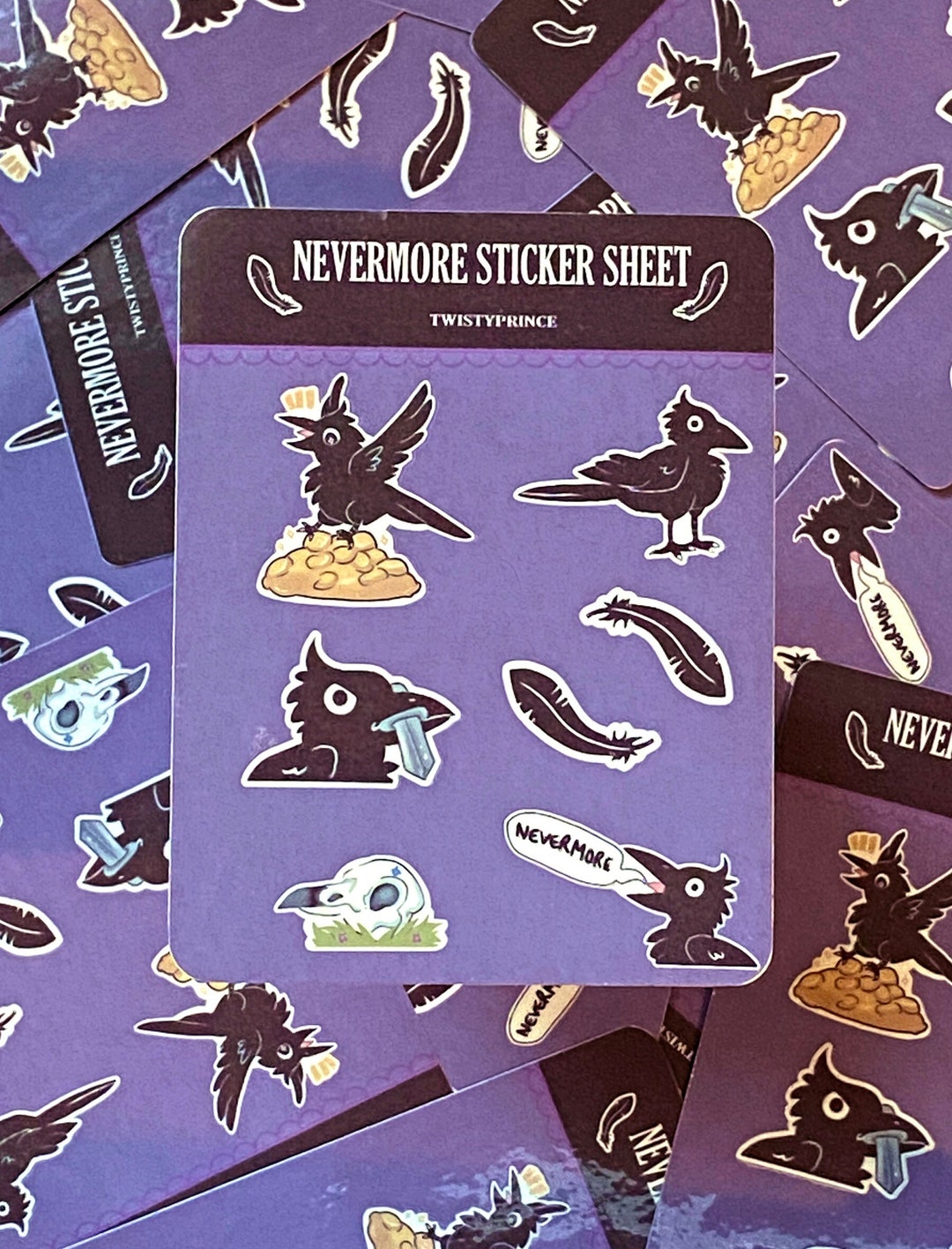 Original, Nevermore Crow Sticker Sheet - Etsy
