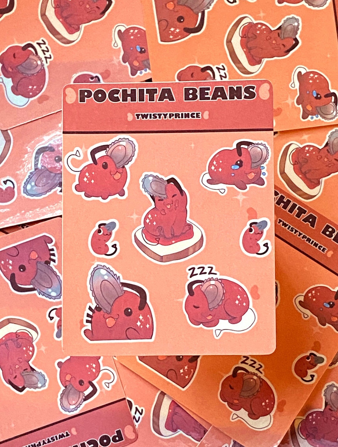 Chainsaw Man, Pochita Beans Sticker Sheet - Etsy