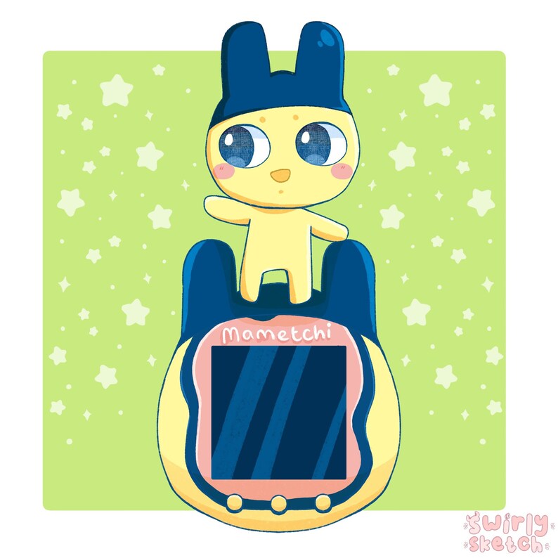 Tamagotchi, Kuchipatchi, Milktchi, Mametchi Small Square Prints - Etsy