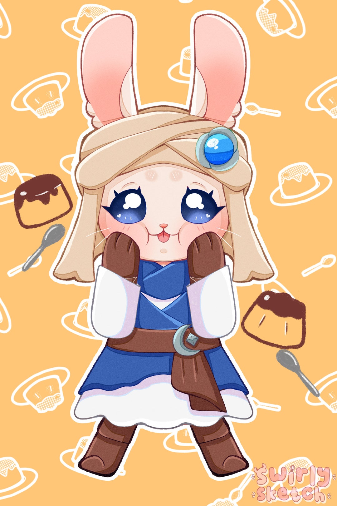 Final Fantasy FFXIV Puddingway Postcard Print - Etsy