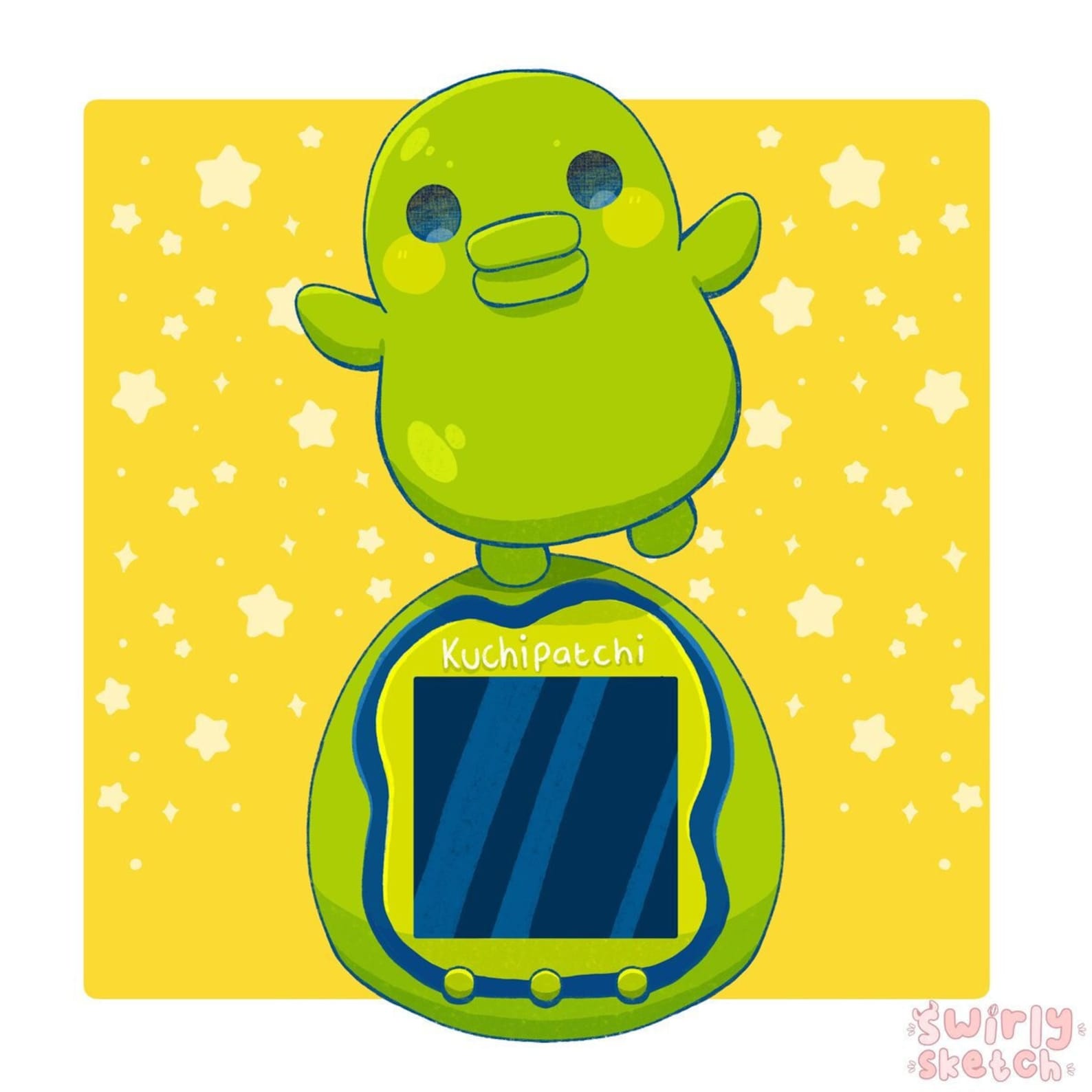 Tamagotchi, Kuchipatchi, Milktchi, Mametchi Small Square Prints - Etsy