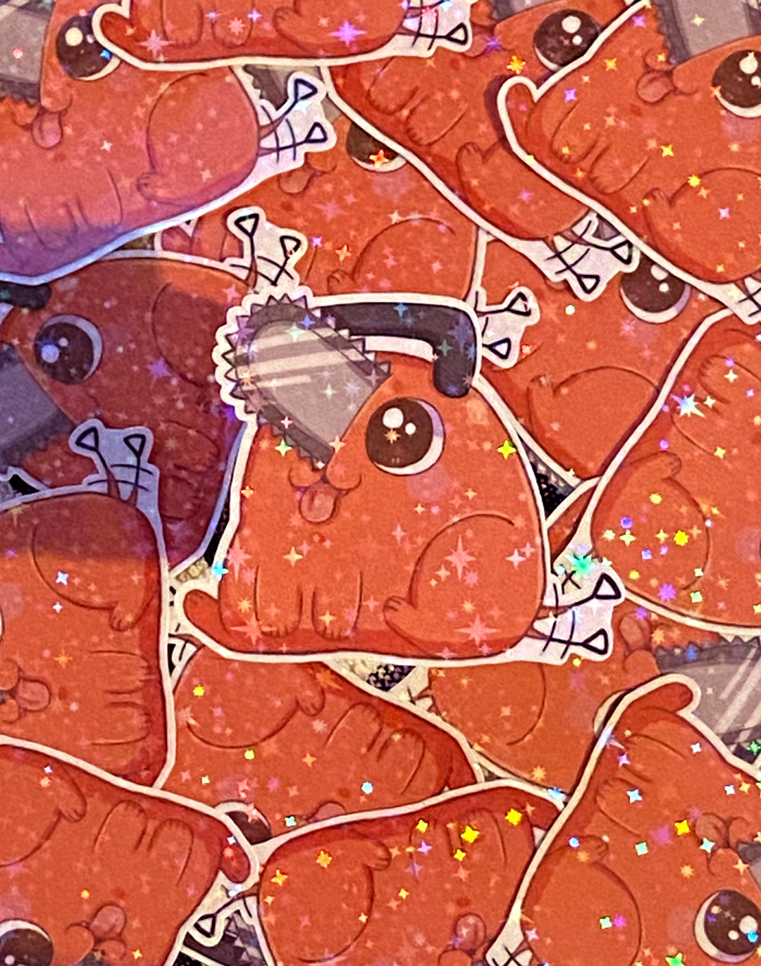 Chainsaw Man, Pochita Holographic Stickers - Etsy