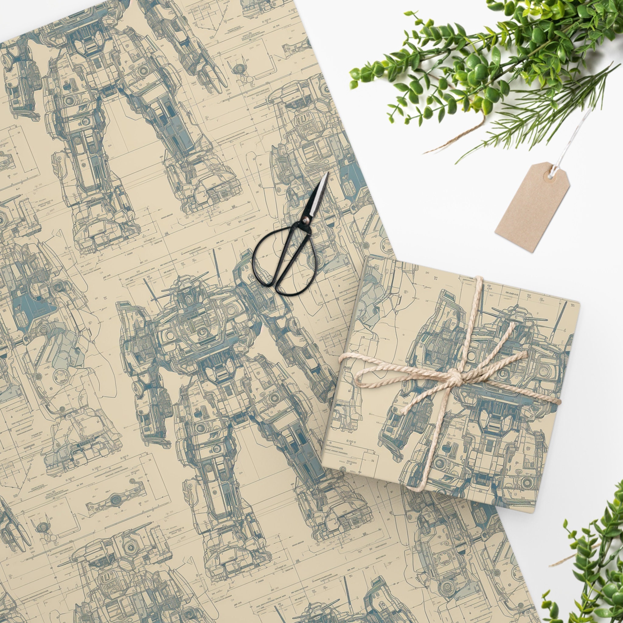 Gundam Schematics Wrapping Paper - Etsy