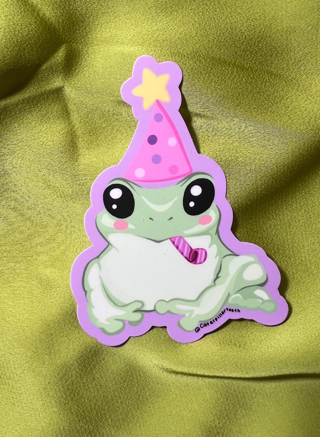 Party Frog ~ Original Vinyl Sticker Illustration / Cute Stickers ...
