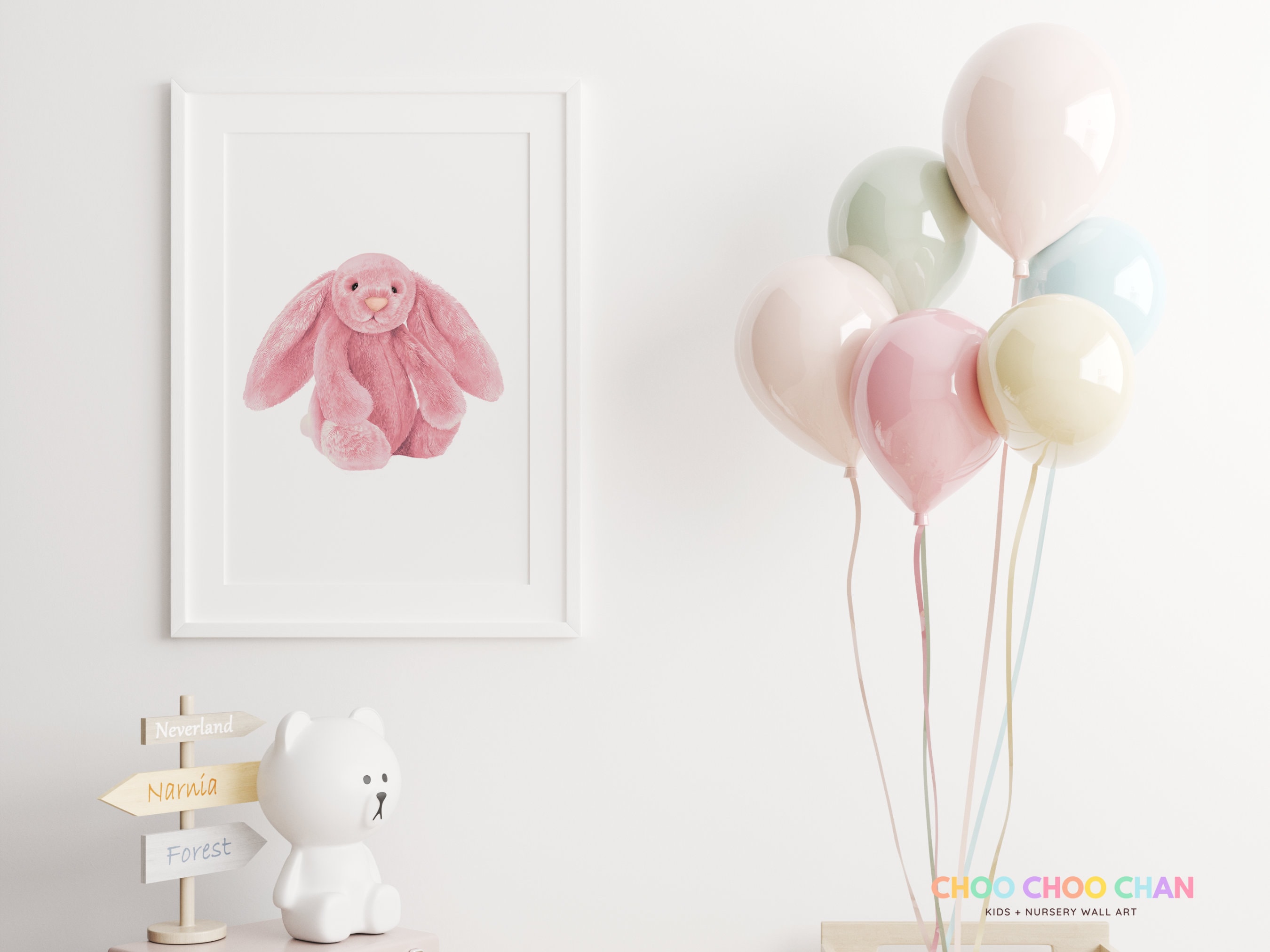 Jellycat Bunny Nursery Wall Art Bunny Traditional Nursery Print Rabbit ...