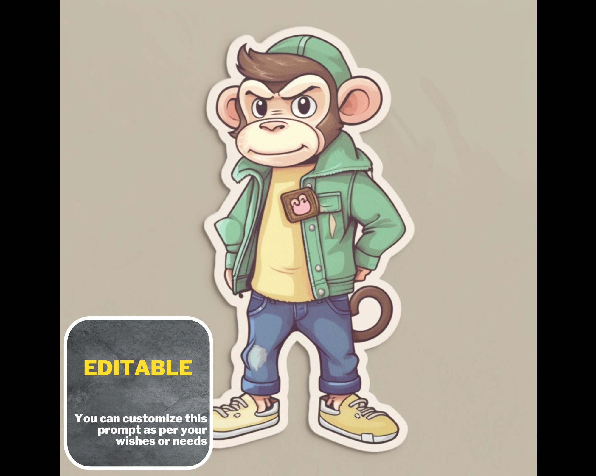 Stickers of Animals, Ai Artwork, Midjourney AI Art Prompt, Customizable ...