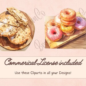 Bakery Watercolor Clipart Set, Cute Clipart Set, Baked Goods Cliparts ...