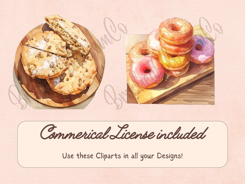 Bakery Watercolor Clipart Set, Cute Clipart Set, Baked Goods Cliparts ...