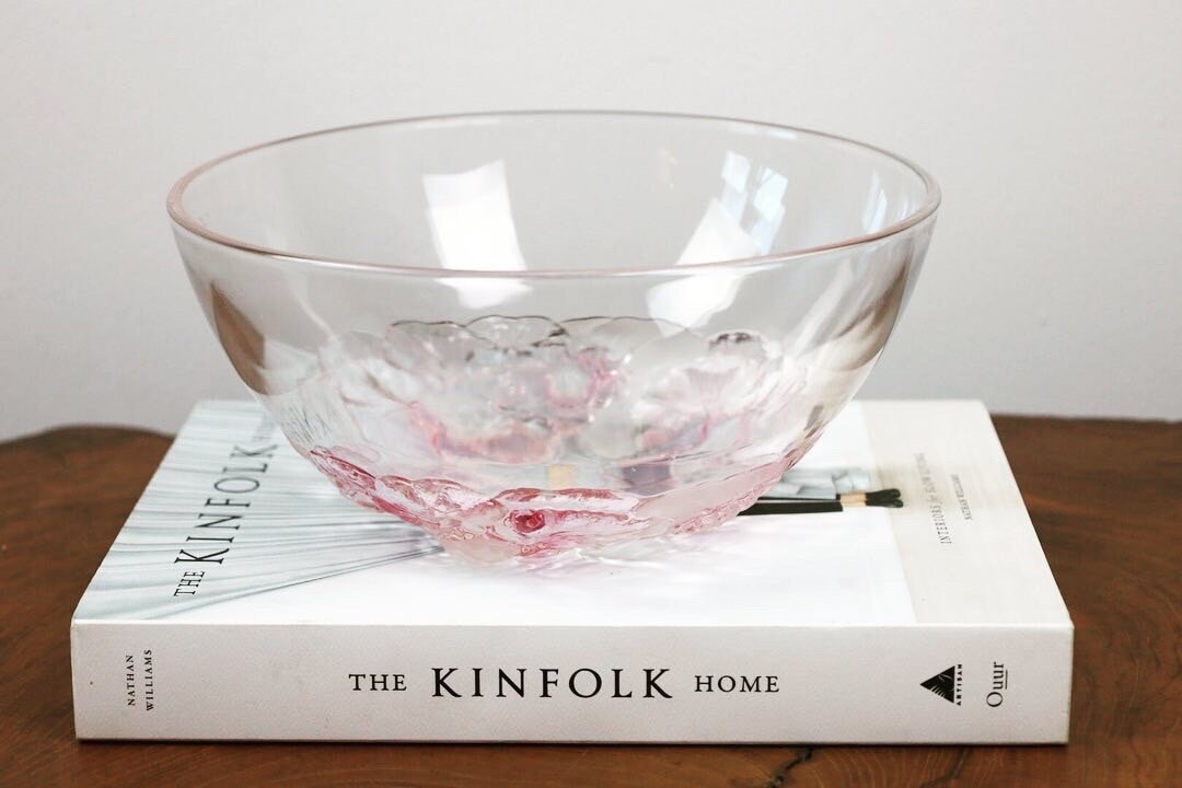 Vintage Delicate Pink Tone | Raised Floral Glass Bowl - Etsy
