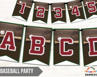 Baseball Party Banner Printables Baseball Banner Downloads Sports Party ...