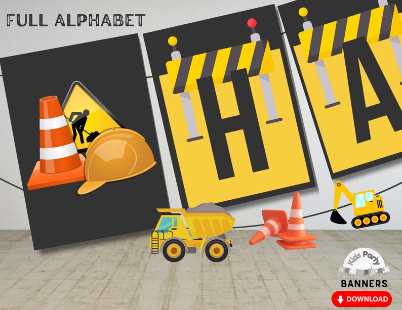 Construction Birthday Banner | Construction Party Banner | Construction ...